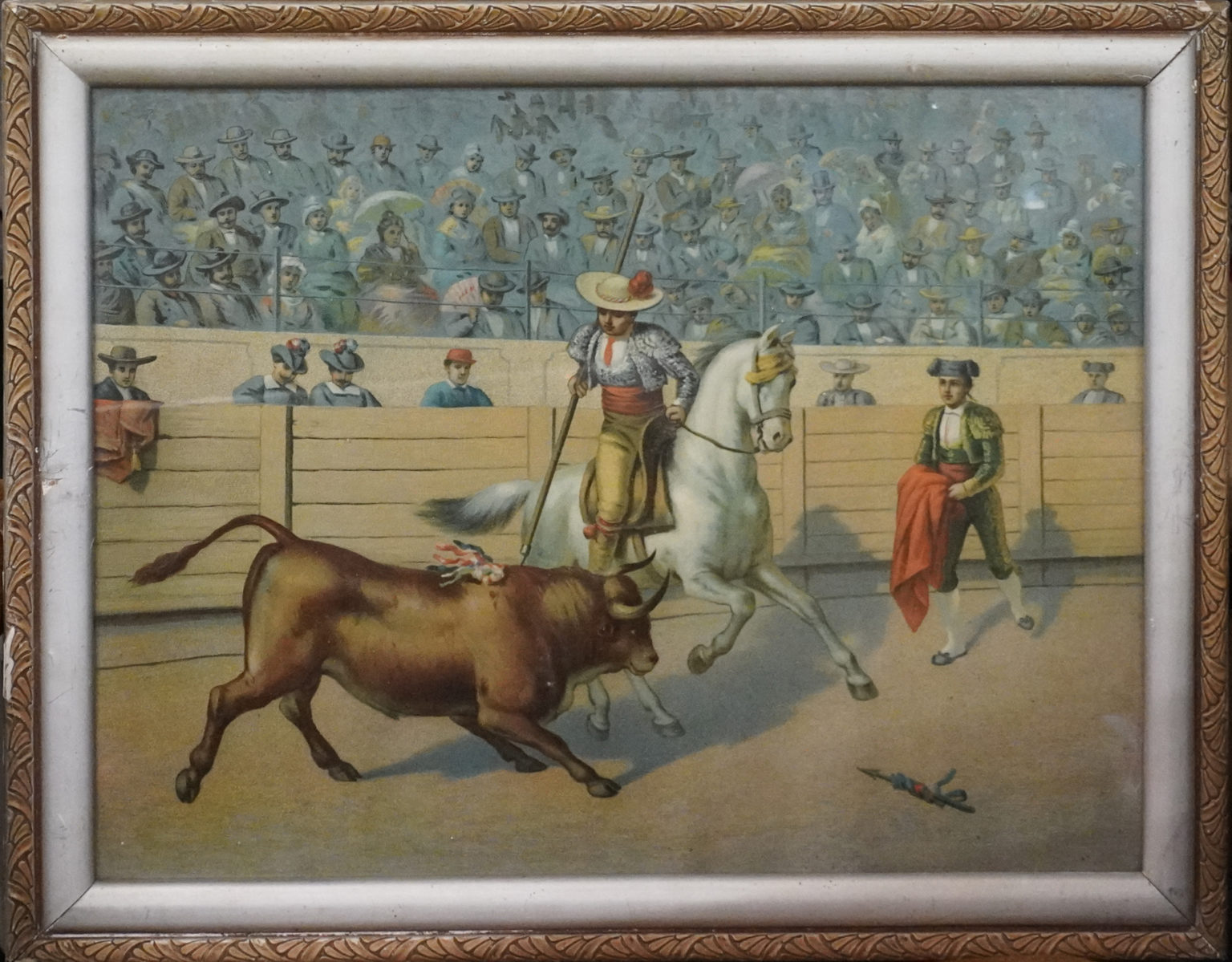 Tableau Chromo "Tauromachie" ~fin XIXème - ANTIQU'ART